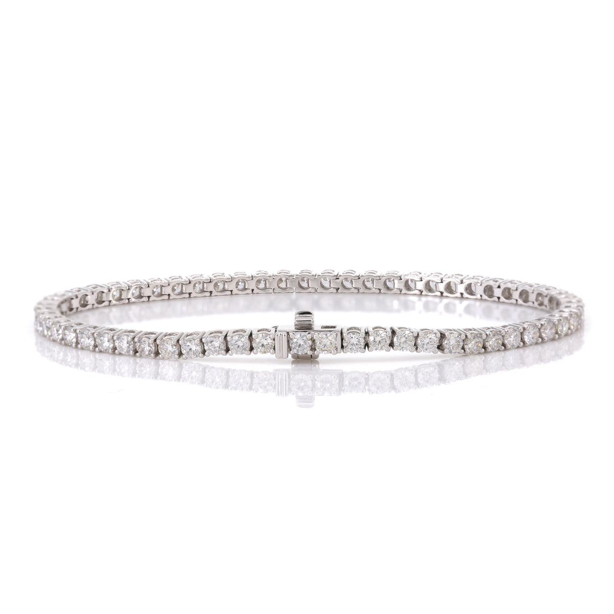 3.80ct Diamond Tennis Bracelet in 18K White Gold – Gabe Zac Jewellery