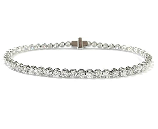 3.026ct Diamond Illusion Setting Tennis Bracelet in 18K White Gold ...