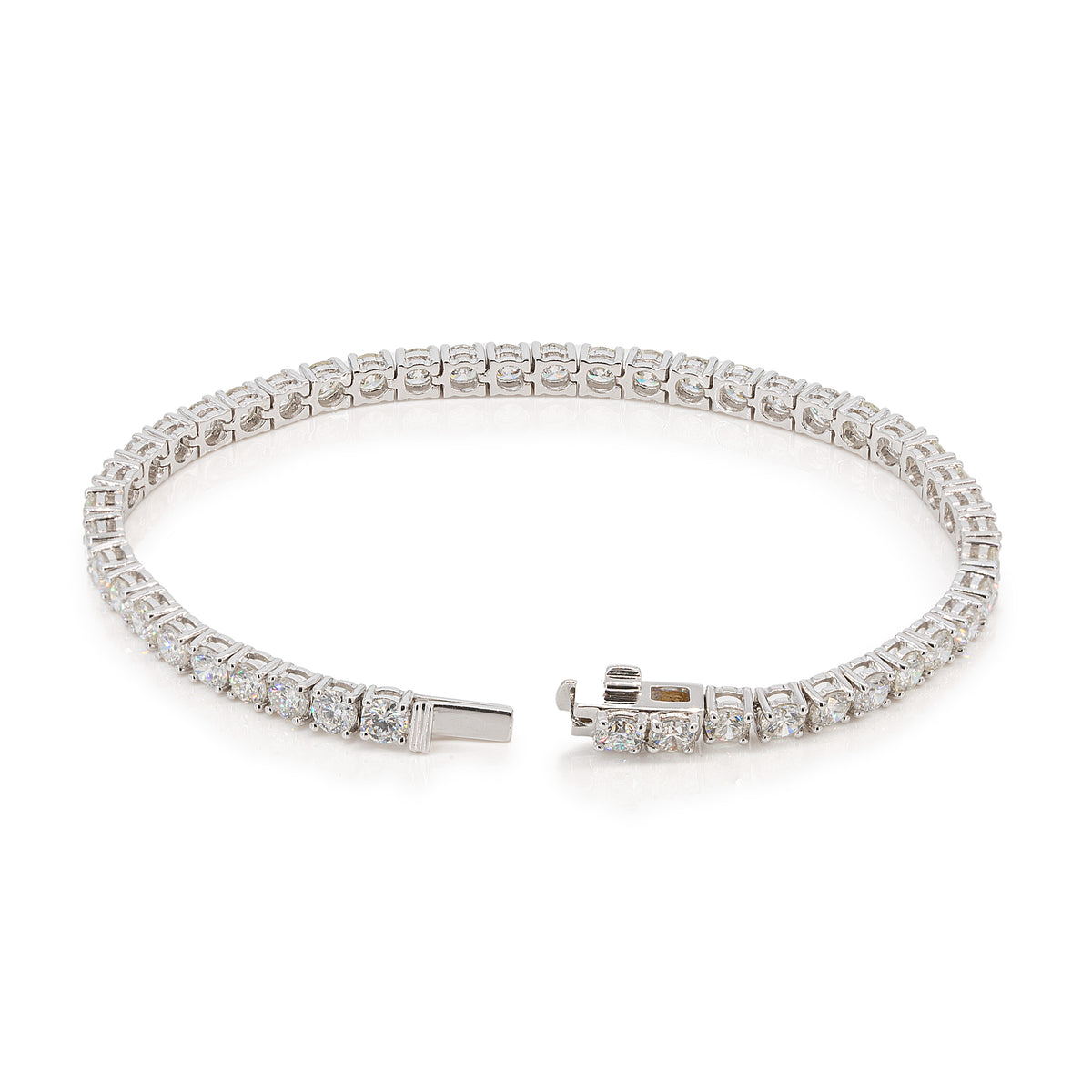 4.45ct Diamond Tennis Bracelet in 18K White Gold – Gabe Zac Jewellery