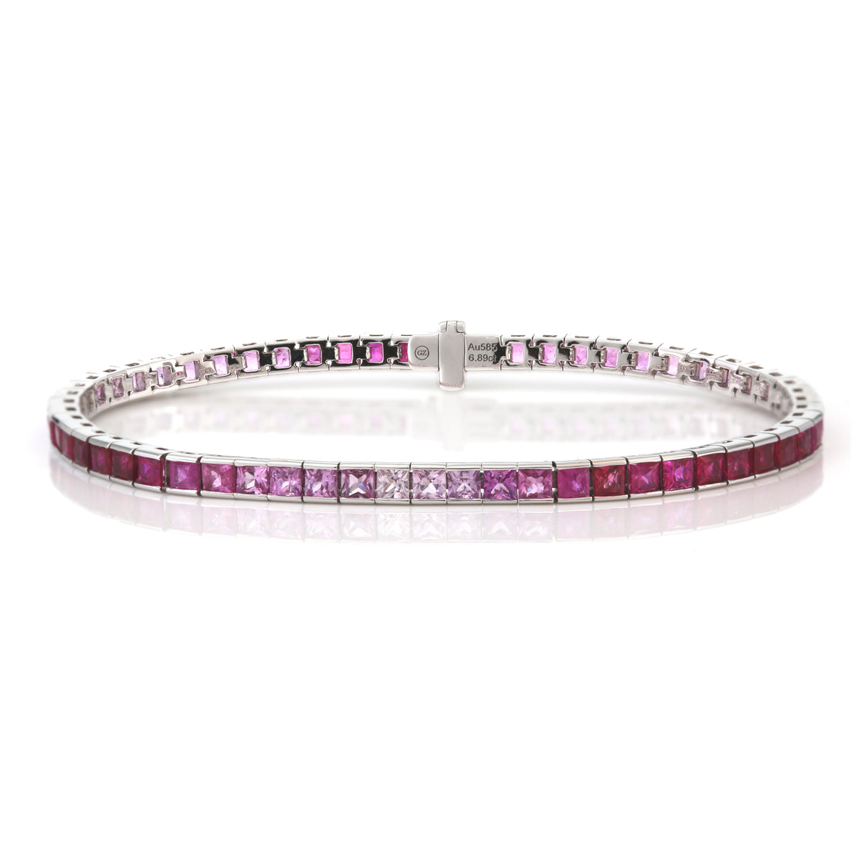 6.89ct Gradient Ruby Bracelet 14K White Gold – Gabe Zac Jewellery