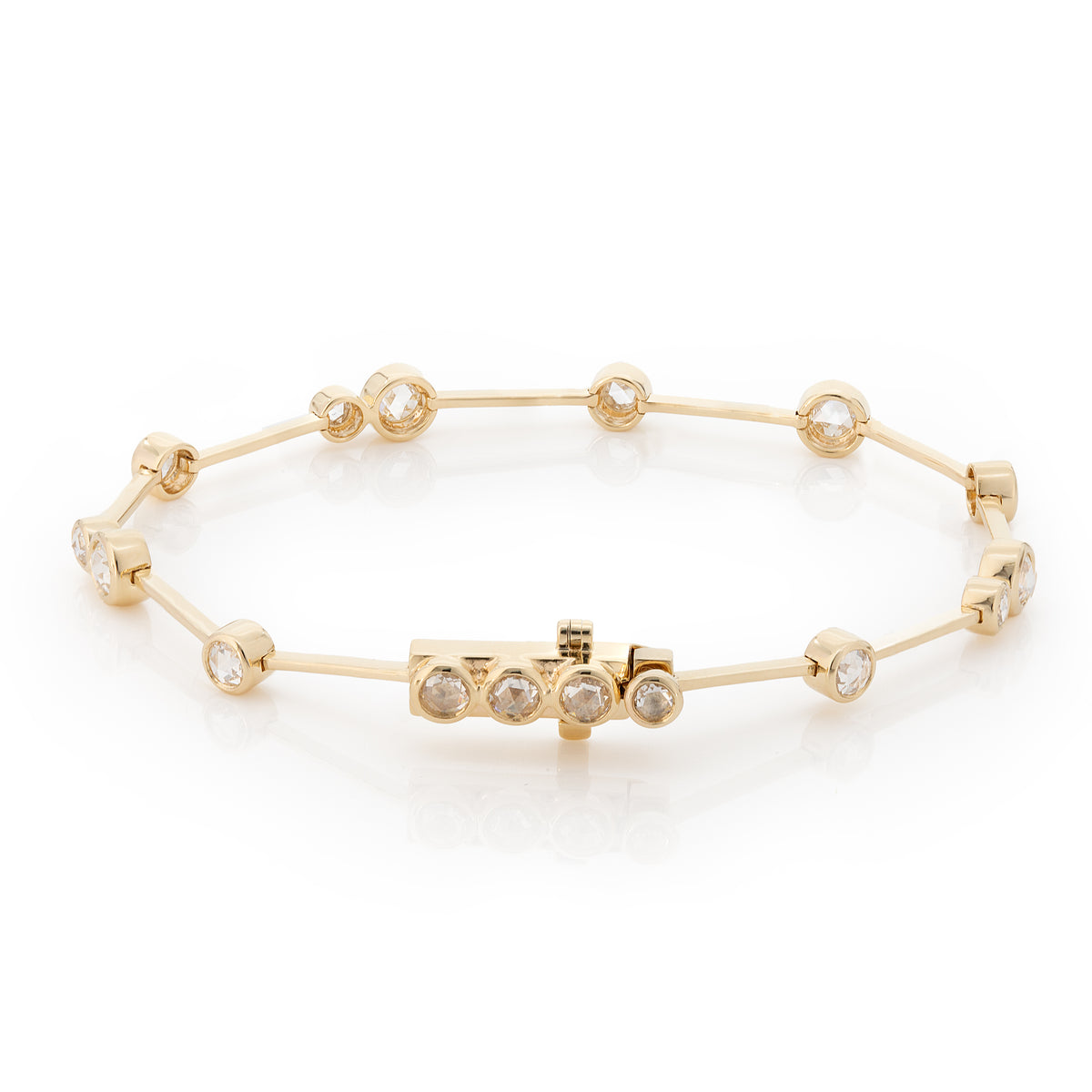 1.27ct Rose Cut Diamond Bracelet in 14K Yellow Gold – Gabe Zac Jewellery